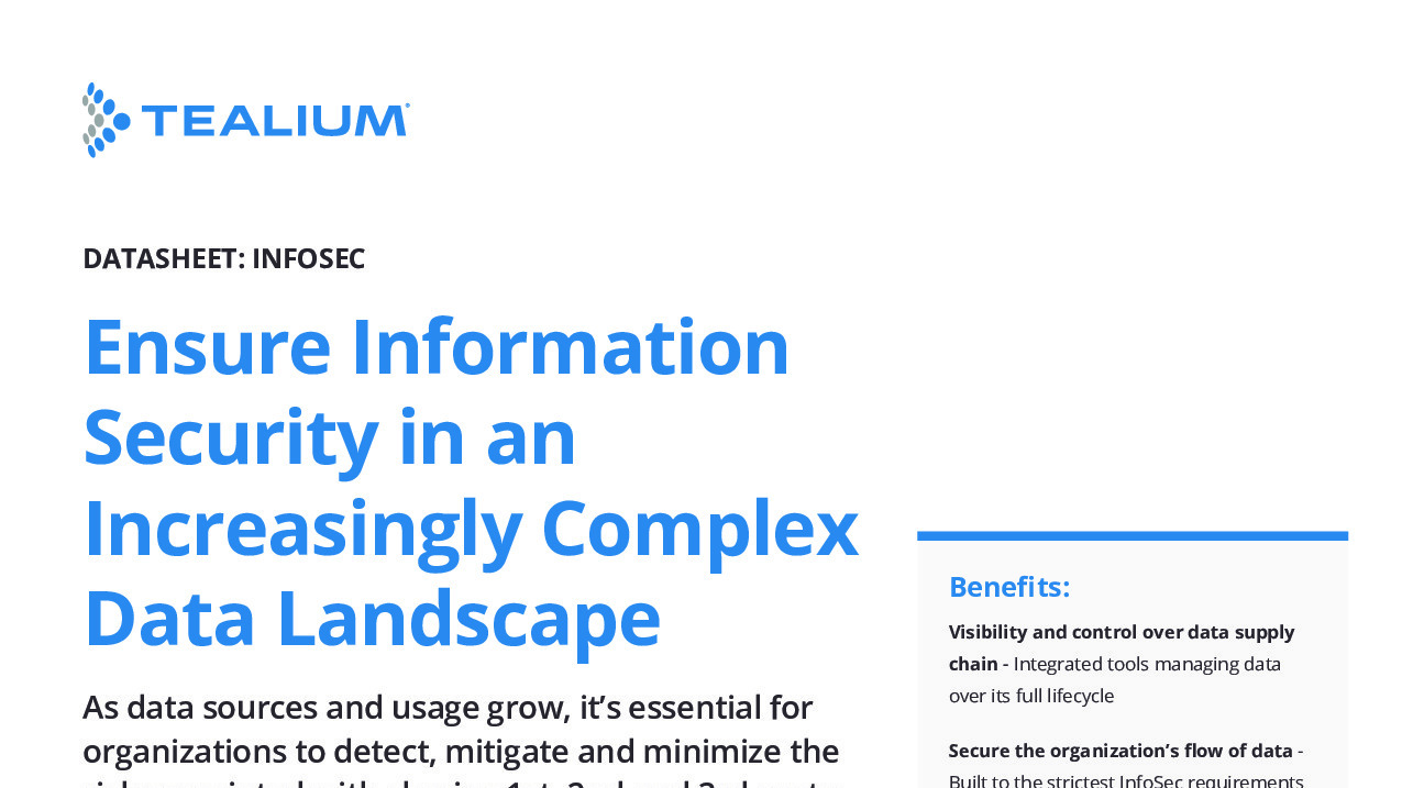 Data Security, InfoSec Datasheet - Tealium