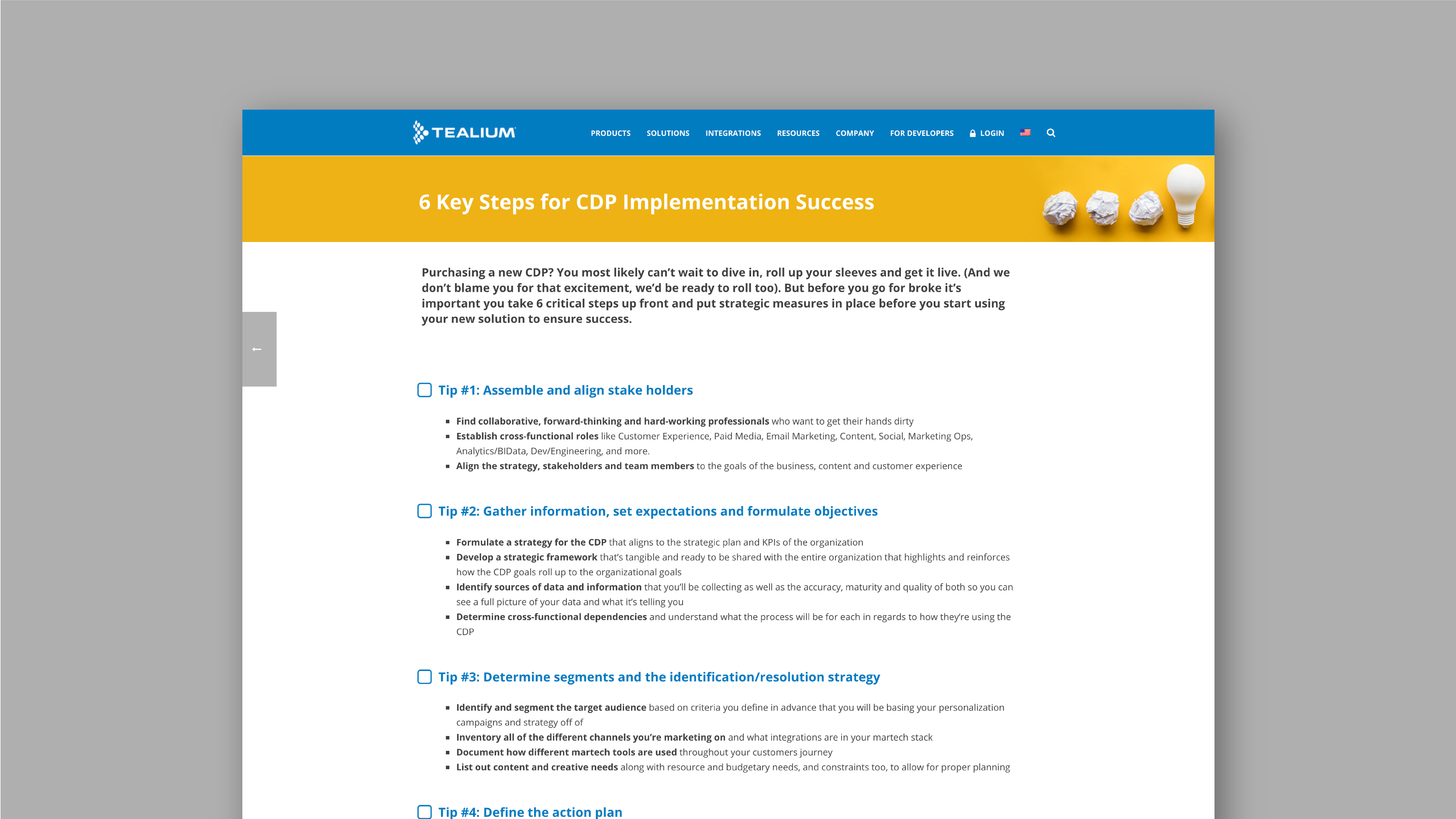 6 Key Steps for CDP Implementation Success - Tealium